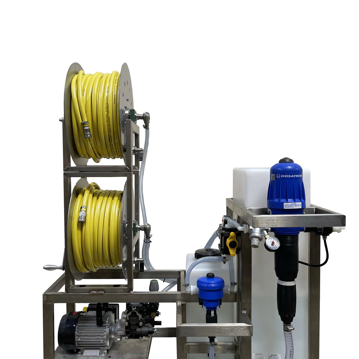 Watertek Duo Dosing Skid System with Tanks EPU 240v Twin Reels ...